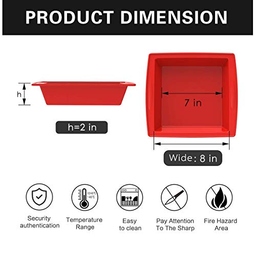 SILIVO 2x Silicone Cake Pans + 2x Silicone Brownie Pans