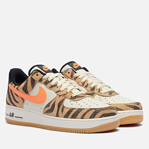 Nike Men's Air Force 1 Low Basketball Shoe, Coconut Milk/Atomic Orange, 9