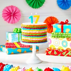 American Greetings Reversible All Occasion and Birthday Wrapping Paper, Punny Food (3 Rolls, 120 sq. ft.)