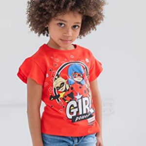 Miraculous Ladybug Cat Noir Rena Rouge Little Girls 3 Pack Graphic T-Shirts Black/Pink/Red 4-5