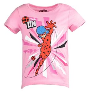 Miraculous Ladybug Cat Noir Rena Rouge Little Girls 3 Pack Graphic T-Shirts Black/Pink/Red 4-5