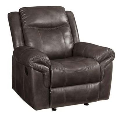 Acme Furniture Leather Motion Recliner with Tight Back and Seat, Brown