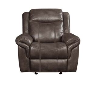 Acme Furniture Leather Motion Recliner with Tight Back and Seat, Brown