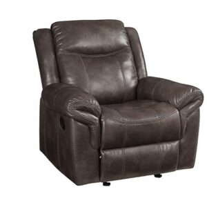 Acme Furniture Leather Motion Recliner with Tight Back and Seat, Brown