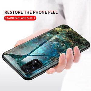 Grandcaser Case for Realme 7 Pro Ultra-Thin TPU Bumper Marble Polished Granite Pattern Glass Case Never Fade Protective Cover for Realme 7 Pro 6.4" -White