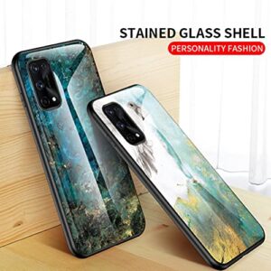 Grandcaser Case for Realme 7 Pro Ultra-Thin TPU Bumper Marble Polished Granite Pattern Glass Case Never Fade Protective Cover for Realme 7 Pro 6.4" -Flying Pigeon