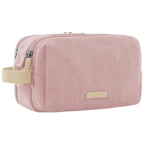 bagsmart toiletry bag for women, cosmetic makeup bag organizer, travel bag for toiletries, dopp kit water-resistant shaving bag for accessories, pink-medium