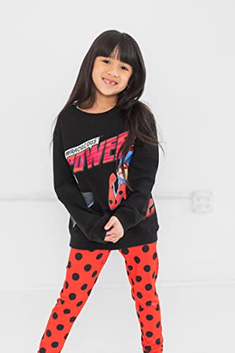 Miraculous Ladybug Cat Noir Big Girls Ruffle Fleece Hoodie & Leggings Set 10-12