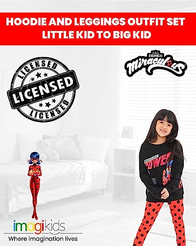 Miraculous Ladybug Cat Noir Big Girls Ruffle Fleece Hoodie & Leggings Set 10-12