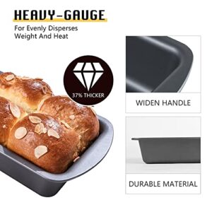 HONGBAKE 3 Pack Bread Pan for Baking Loaf Pan Set, 1 Lb Loaf Pan with Wide Grips Nonstick Bread Tin 3 pack, 8.5 x 4.5 Inches Perfect for Homemade Bread, Grey