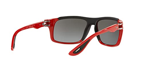 Ray-Ban RB4364M Scuderia Ferrari Collection Aviator Sunglasses, Red/Grey Mirrored Silver Gradient, 61 mm