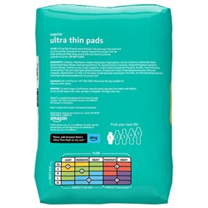 Amazon Basics Ultra Thin Pads with Flexi-Wings for Periods, Regular Absorbency, Unscented, Size 1, 36 Count, 1 Pack (Previously Solimo)