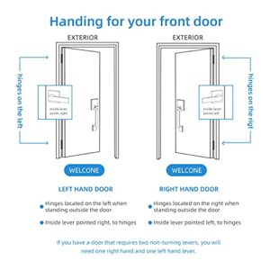 Front Entry Handle, Single Cylinder Lower Handleset Door Lever Satin Nickel Silver for Exterior/Interior Compatible With Left and Right Side Door