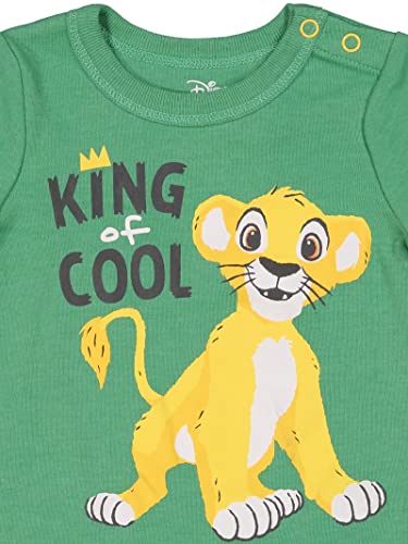 Disney Lion King Simba Newborn Baby Boys Short Sleeve Romper & Sunhat Green Newborn