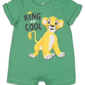 Disney Lion King Simba Newborn Baby Boys Short Sleeve Romper & Sunhat Green Newborn