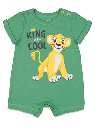 Disney Lion King Simba Newborn Baby Boys Short Sleeve Romper & Sunhat Green Newborn