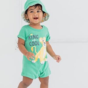 Disney Lion King Simba Newborn Baby Boys Short Sleeve Romper & Sunhat Green Newborn