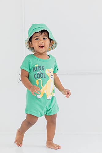 Disney Lion King Simba Newborn Baby Boys Short Sleeve Romper & Sunhat Green Newborn