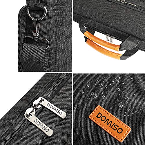 DOMISO 14 Inch Multi-Functional Laptop Sleeve Business Briefcase Waterproof Messenger Shoulder Bag for 14" Laptops/Chromebook/Ultrabook/Apple/Lenovo/HP/Dell/ASUS/Acer, Black