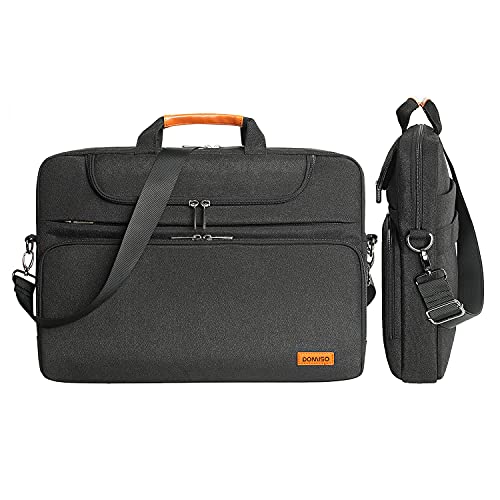 DOMISO 14 Inch Multi-Functional Laptop Sleeve Business Briefcase Waterproof Messenger Shoulder Bag for 14" Laptops/Chromebook/Ultrabook/Apple/Lenovo/HP/Dell/ASUS/Acer, Black