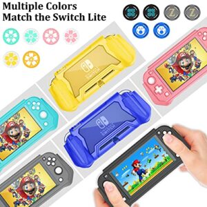 Protective Case for Nintendo Switch Lite, Full Protection Switch Lite Cover, TPU Shock-Absorption and Anti-Scratch for Nintendo Switch Lite Skin with Bult-in Screen Protector & Thumb Grip Caps, Blue