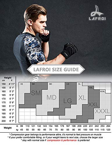 LAFROI Men's Short Sleeve UPF 50+ Baselayer Performance Compression Shirt Rash Guard-CLY08 Hannya Size SM