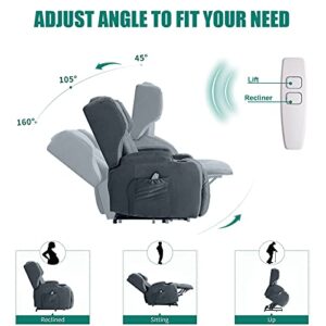 SAMERY Lift Chair Recliners for Elderly with Massage and Heat Electric Power Lift Recliner Chair Sofa with Multi Positions, 4 Pockets, Lumbar Pillow and 2 Remote Controls with USB…