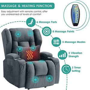 SAMERY Lift Chair Recliners for Elderly with Massage and Heat Electric Power Lift Recliner Chair Sofa with Multi Positions, 4 Pockets, Lumbar Pillow and 2 Remote Controls with USB…