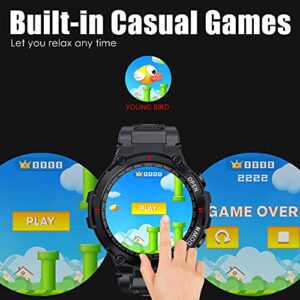 Military Smart Watch for Men Outdoor Waterproof Tactical Smartwatch Bluetooth Dail Calls Speaker 1.3'' HD Touch Screen Fitness Tracker Watch Compatible with iPhone Samsung