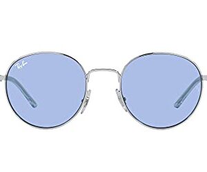 Ray-Ban RB3681 Round Sunglasses, Silver/Blue, 50 mm