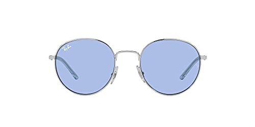 Ray-Ban RB3681 Round Sunglasses, Silver/Blue, 50 mm