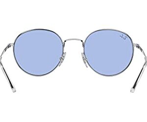 Ray-Ban RB3681 Round Sunglasses, Silver/Blue, 50 mm