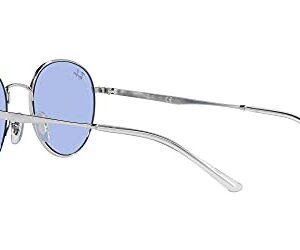 Ray-Ban RB3681 Round Sunglasses, Silver/Blue, 50 mm