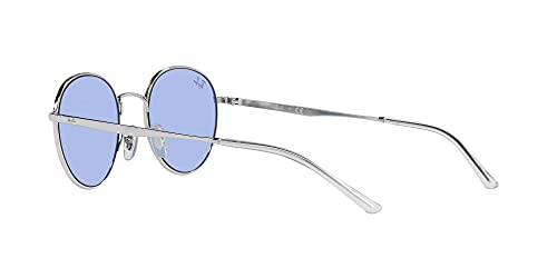 Ray-Ban RB3681 Round Sunglasses, Silver/Blue, 50 mm