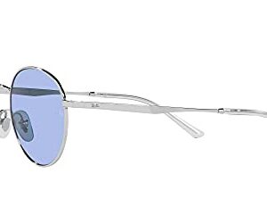 Ray-Ban RB3681 Round Sunglasses, Silver/Blue, 50 mm