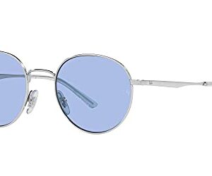 Ray-Ban RB3681 Round Sunglasses, Silver/Blue, 50 mm