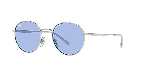 Ray-Ban RB3681 Round Sunglasses, Silver/Blue, 50 mm