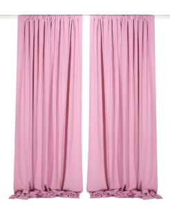 sherway 2 panels 4.8 feet x 10 feet dusty rose photography backdrop drapes, thick polyester window curtain for wedding party ceremony stage decorations