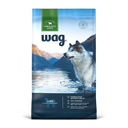 Amazon Brand - Wag Dry Dog Food Lamb & Lentil Recipe, 4 lb. Bag