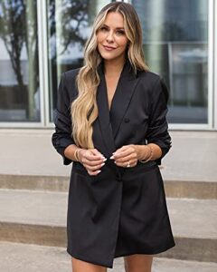 the drop women's black black double breast blazer dress by @kerrently, l