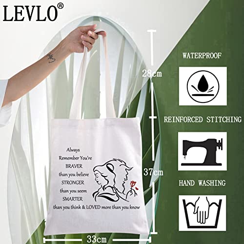 LEVLO Beauty Story Cosmetic Make up Bag Movie Inspired Gifts You Are Braver Stronger Smarter Than You Think Makeup Zipper Pouch Bag (Beauty Tote)