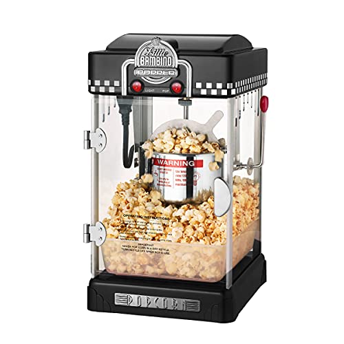 Great Northern Popcorn 6072 Great Northern Black Little Bambino Table Top Retro Machine Popcorn Popper, 2.5oz (295717MBZ)