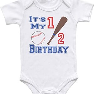 Its My Half Birthday Baseball Bodysuit or T-Shirt for Baby Boy (12M Short Sleeve Bodysuit)