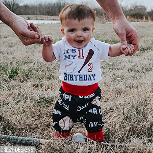 Its My Half Birthday Baseball Bodysuit or T-Shirt for Baby Boy (12M Short Sleeve Bodysuit)