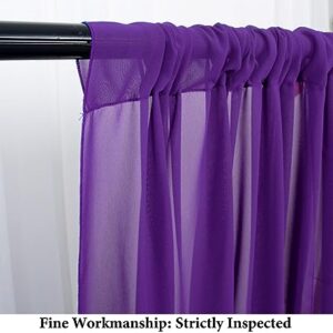 Chiffon Backdrop Curtain 29''x84'' Purple Chiffon Fabric Drapes for Wedding Ceremony 5FTx7FT Chiffon Voile Curtains 2 Panels Photography Backdrop Drapes Party Stage Backdrop (29''x84''x2pcs, Purple)