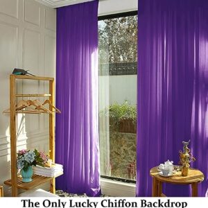 Chiffon Backdrop Curtain 29''x84'' Purple Chiffon Fabric Drapes for Wedding Ceremony 5FTx7FT Chiffon Voile Curtains 2 Panels Photography Backdrop Drapes Party Stage Backdrop (29''x84''x2pcs, Purple)