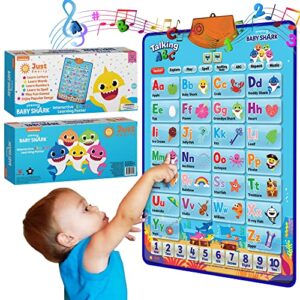 baby shark alphabet & number learning toys by pinkfong, educational toddler gift set for ages 1-3, musical mat, abc poster, room decor, activities & games, baby shark toys for boys & girls ages 2-4