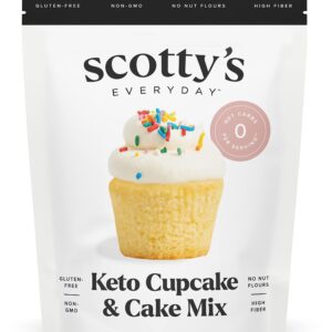 Keto Cupcake & Cake Mix - Gluten Free Zero Carb Keto Baking Mix - 0g Net Carbs Per Serving - Easy to Bake - No Nut Flours - Great Keto Dessert, Sugar Free, Non-GMO, Kosher. 10.6oz Mix