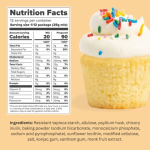 Keto Cupcake & Cake Mix - Gluten Free Zero Carb Keto Baking Mix - 0g Net Carbs Per Serving - Easy to Bake - No Nut Flours - Great Keto Dessert, Sugar Free, Non-GMO, Kosher. 10.6oz Mix