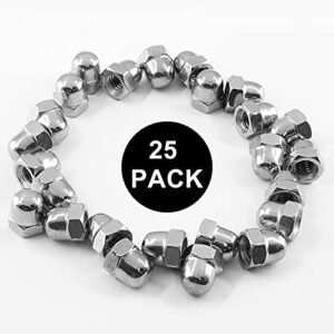 Zorveiio 5/16-18 Acorn Hex Cap Nuts, 304 Stainless Steel Hex Nut Set, Plain Finish, Pack of 25